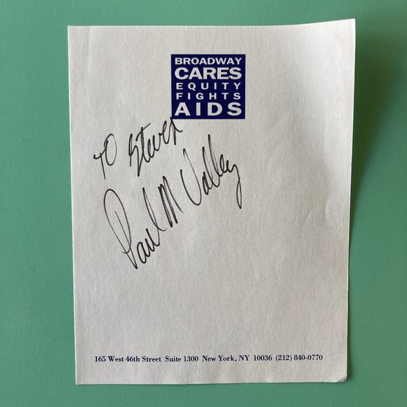 Autograph | Other | Paul Michael Valley Signed Inscribed Bcefa Paper ...